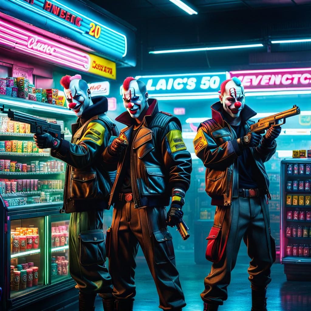 Joker Gang sticking up a convenience store - AI Generated Artwork ...
