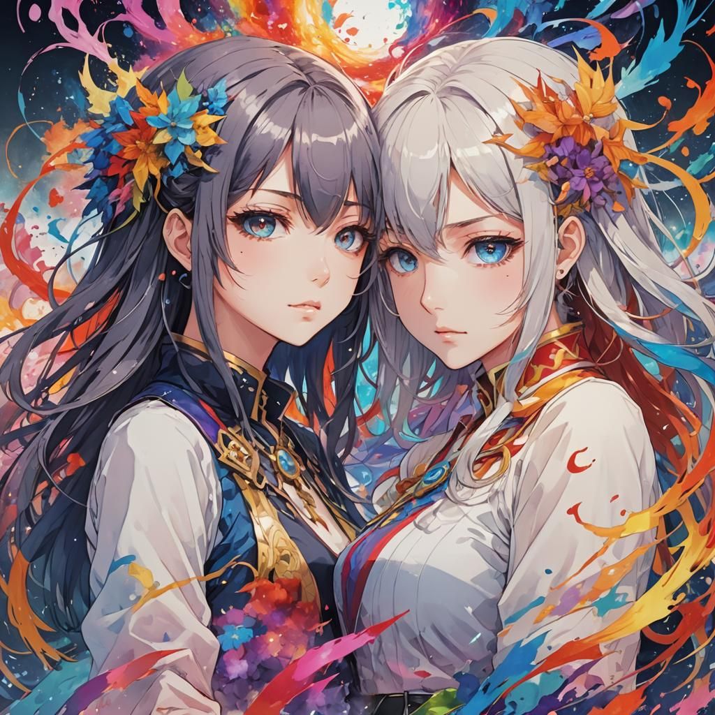 Colorful Duality - AI Generated Artwork - NightCafe Creator