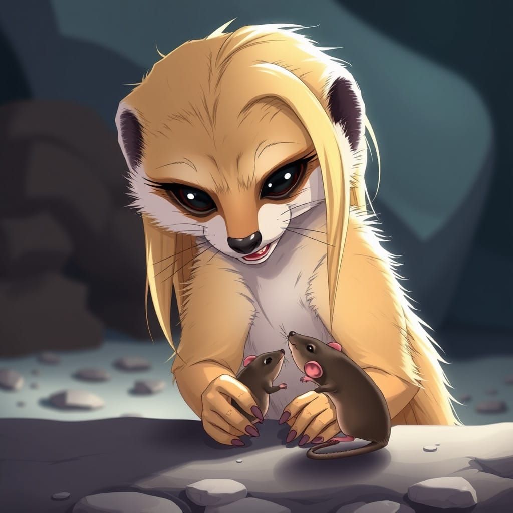 Surreal Anime-Inspired Meerkat Devours Tiny Mouse ... - AI Art