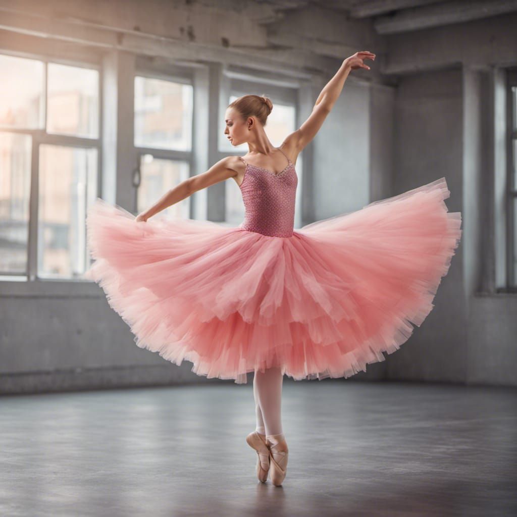 beautiful graceful ballerina, twirling in a colored tutu, - AI ...
