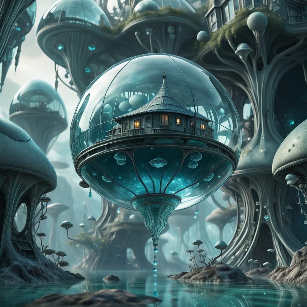 Alien Dwelling on Vacuumous VI in the Vuhov Galaxy - AI Generated ...