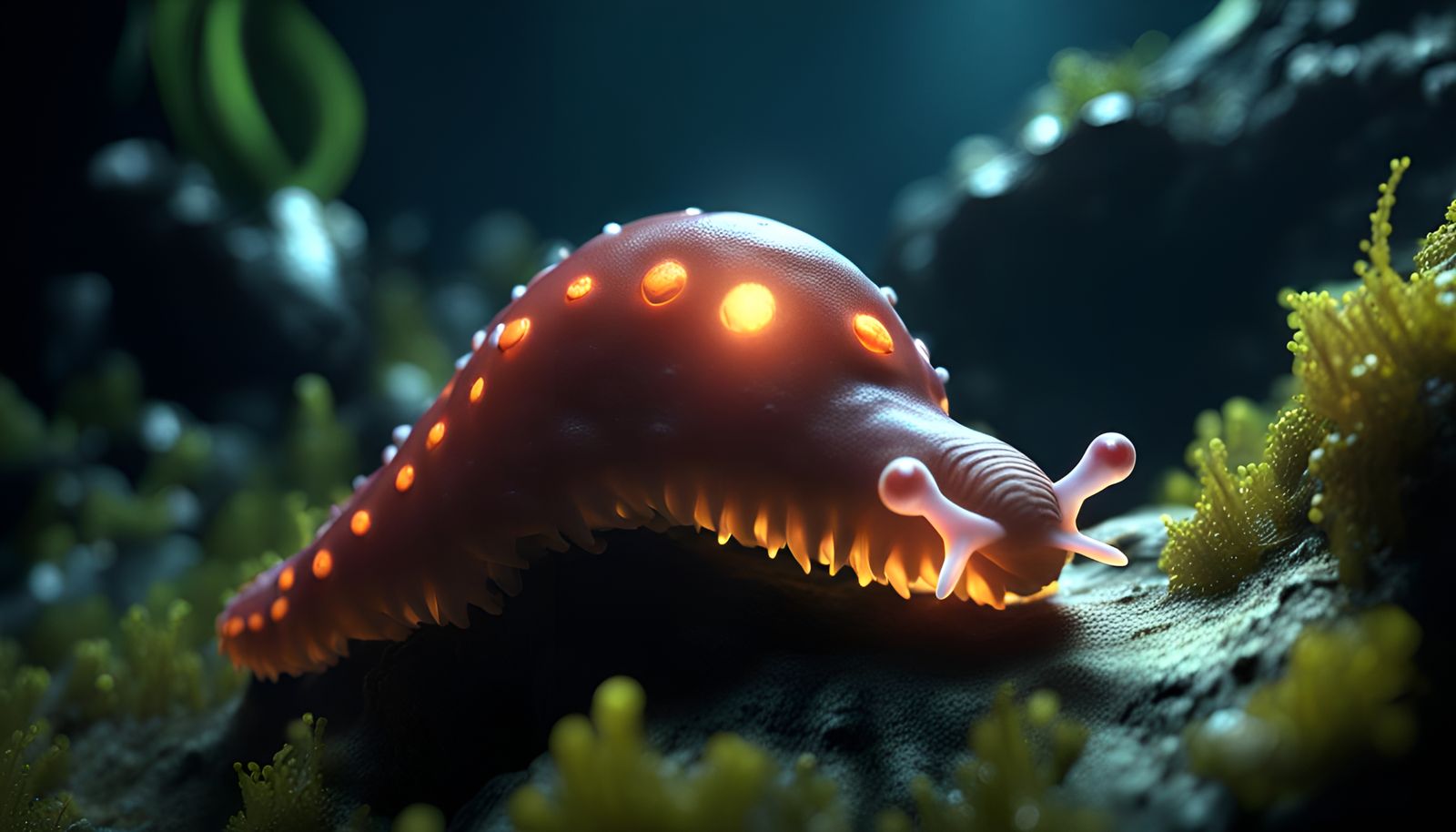 Bioluminescent Slug - AI Generated Artwork - NightCafe Creator