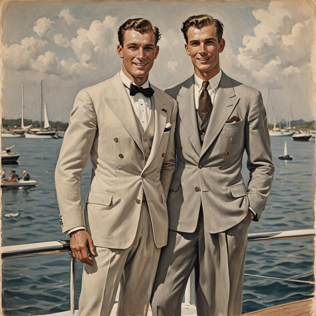 Handsome 1940s men - AI Generated Artwork - NightCafe Creator