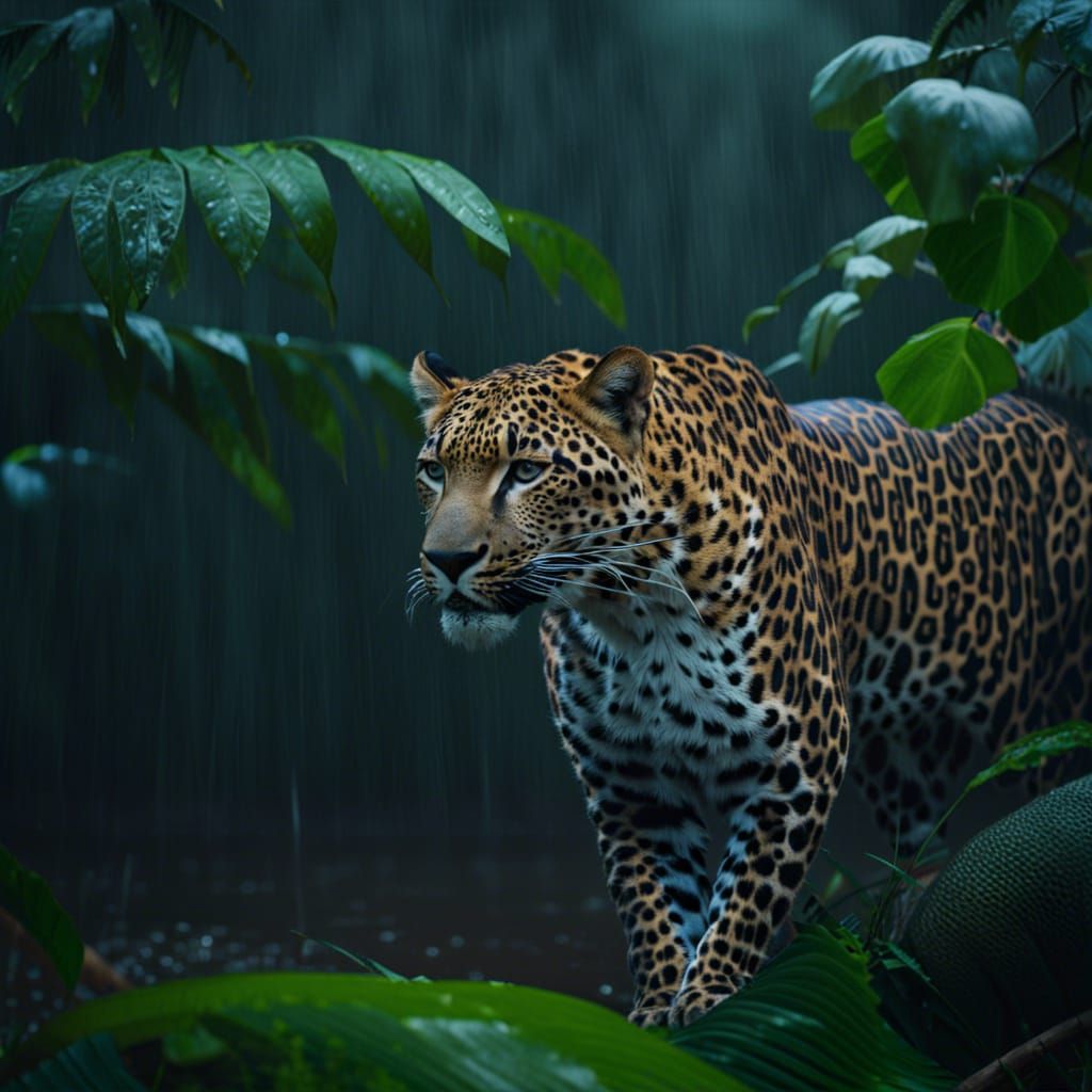 leopard in the rainforest - AI Generated Artwork - NightCafe Creator
