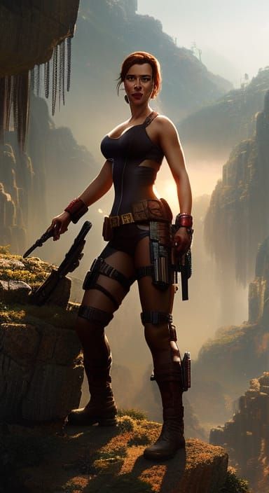 Scarlett Johansson as Lara Croft Tomb Raider V2, by Lord Elboron - AI Generated Artwork ...