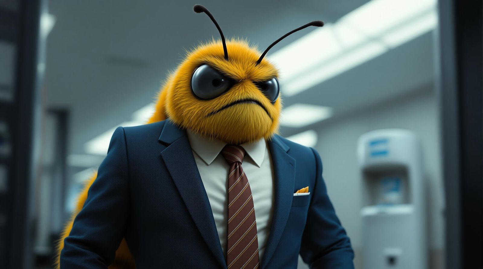 "This is a serious beezness!" - CGI Bee in a Business Suit