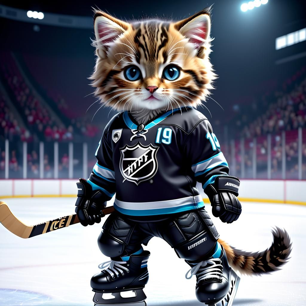 Hockey Player Kitten - AI Generated Artwork - NightCafe Creator