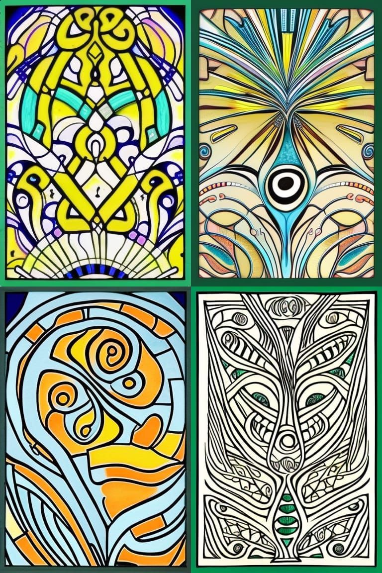 asemic art nouveau design - AI Generated Artwork - NightCafe Creator