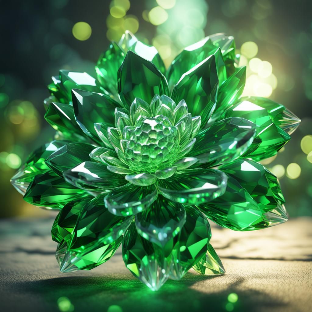 Emerald flower - AI Generated Artwork - NightCafe Creator