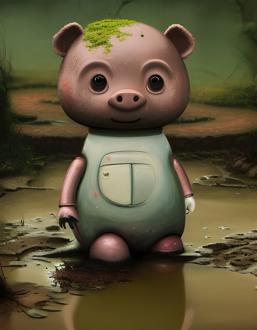 Robotic Moss Piglet - AI Generated Artwork - NightCafe Creator