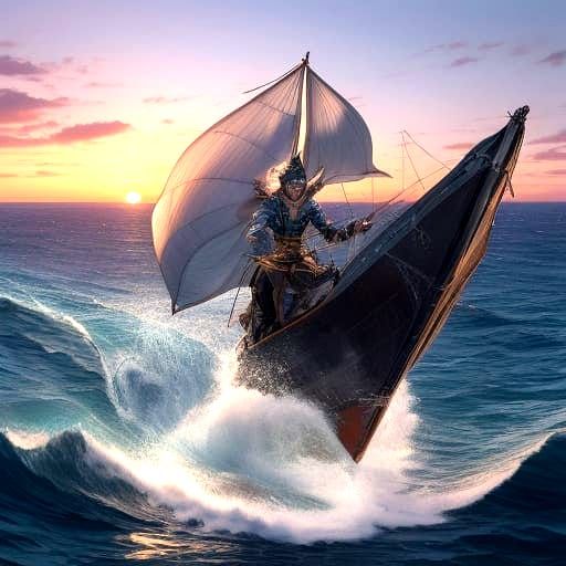 Magical Sunset Ride on a Cosmic Dreamcore - AI Art