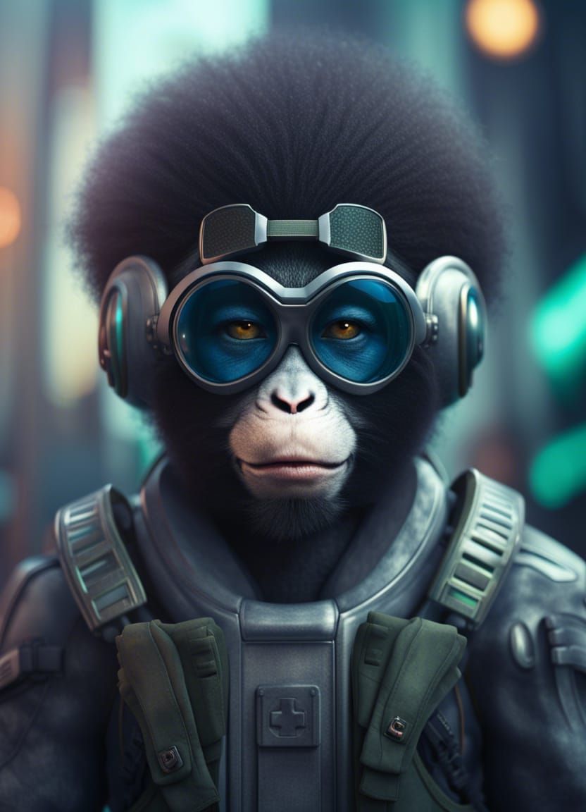 Afro Monkey 02 - AI Generated Artwork - NightCafe Creator