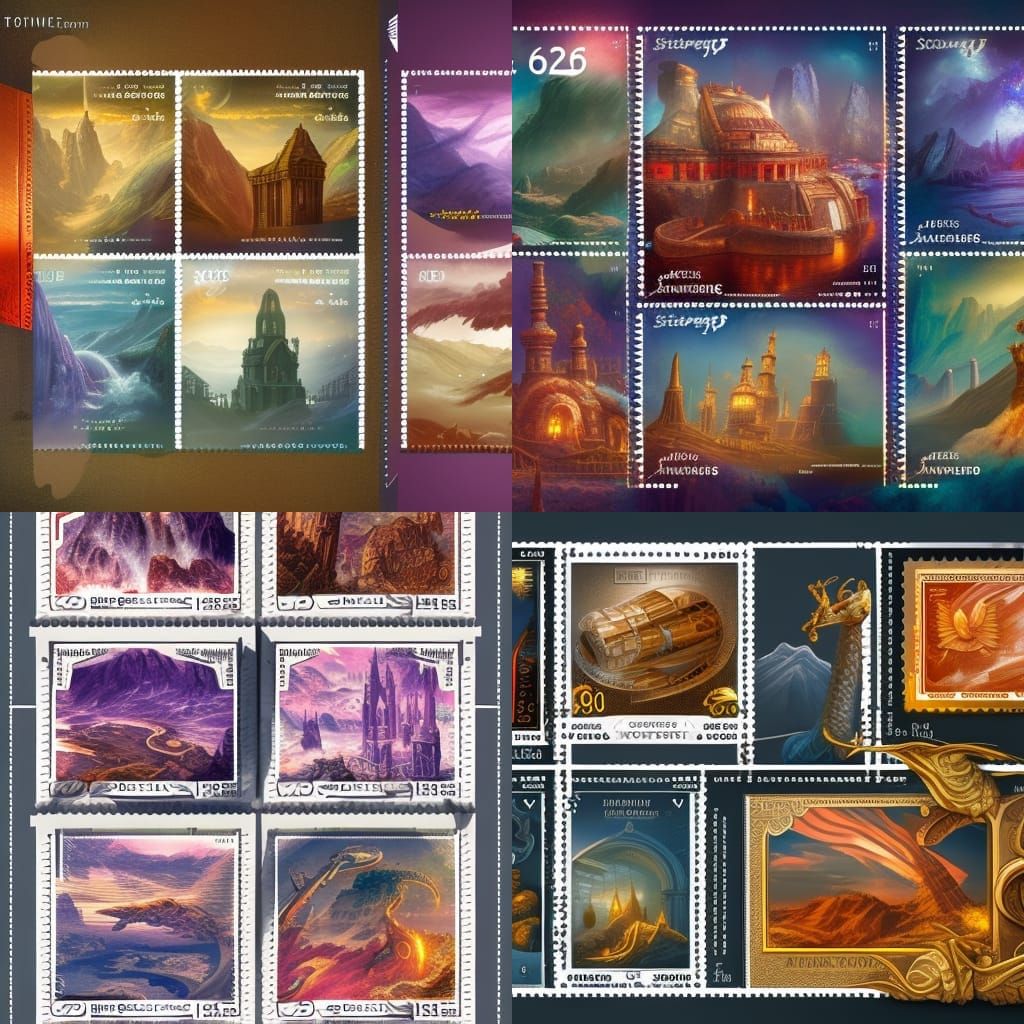 postage stamps - AI Generated Artwork - NightCafe Creator