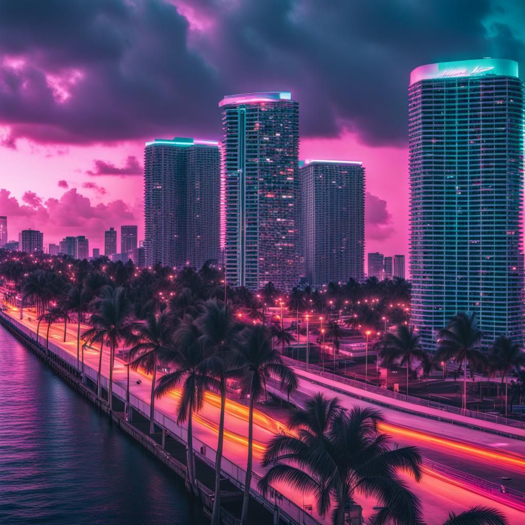 Miami Nights - AI Generated Artwork - NightCafe Creator