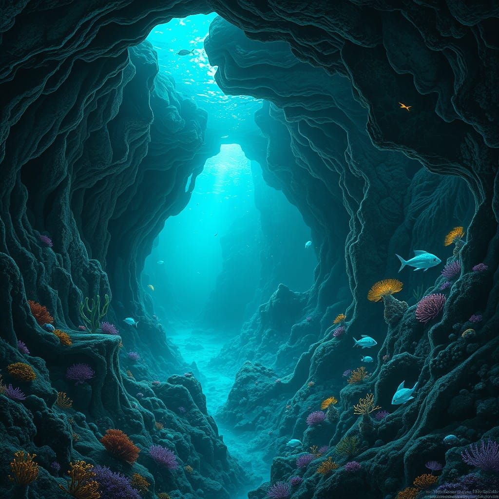 Ethereal Caribbean Underwater Realm Revealed in Vi... - AI Art