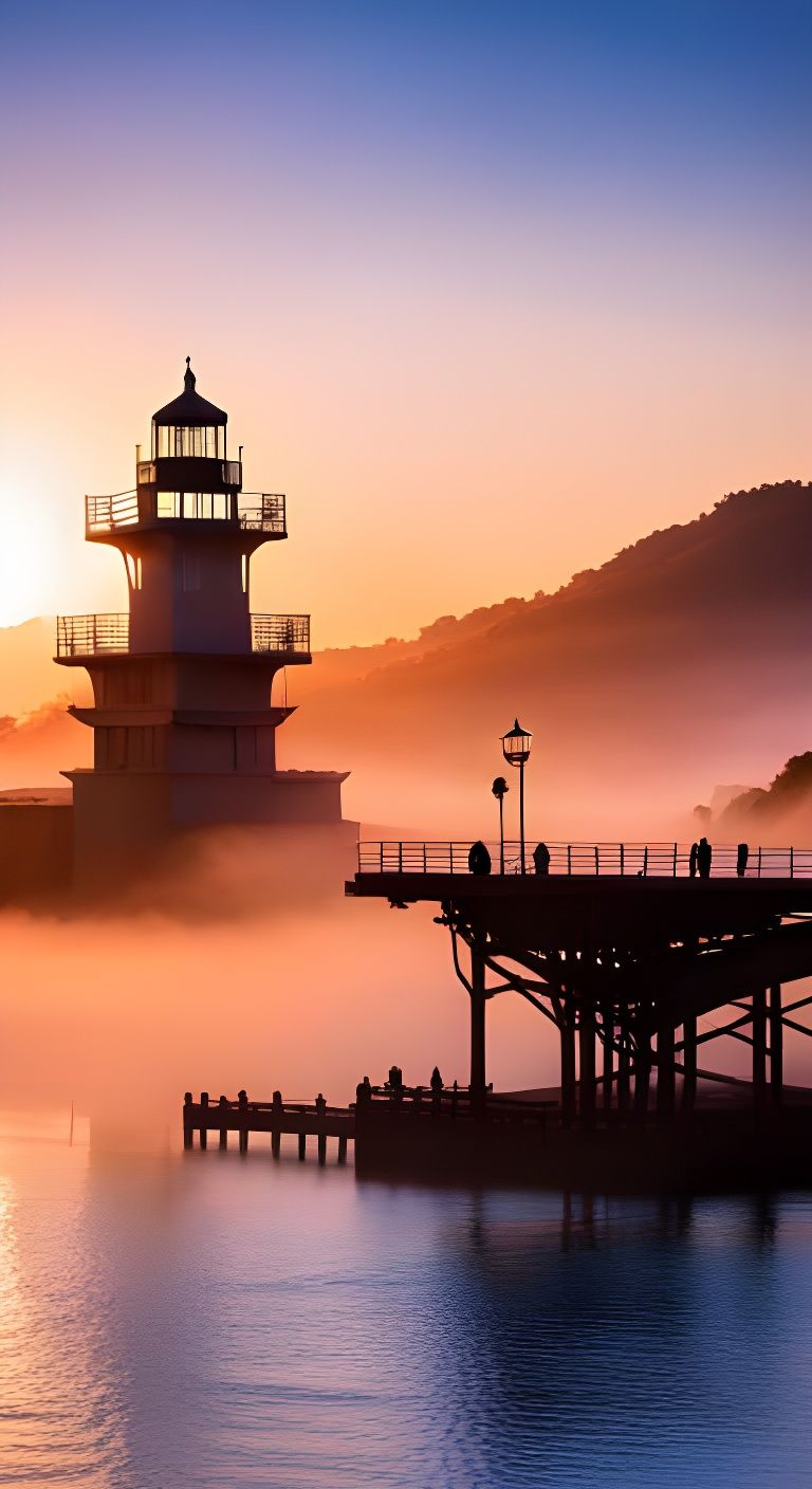 Morning Lighthouse - AI Generated Artwork - NightCafe Creator