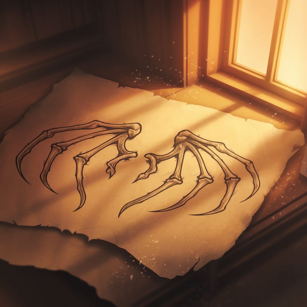 Dragon wing bones scribble - Dragon Wing Bones in Ancient Li...