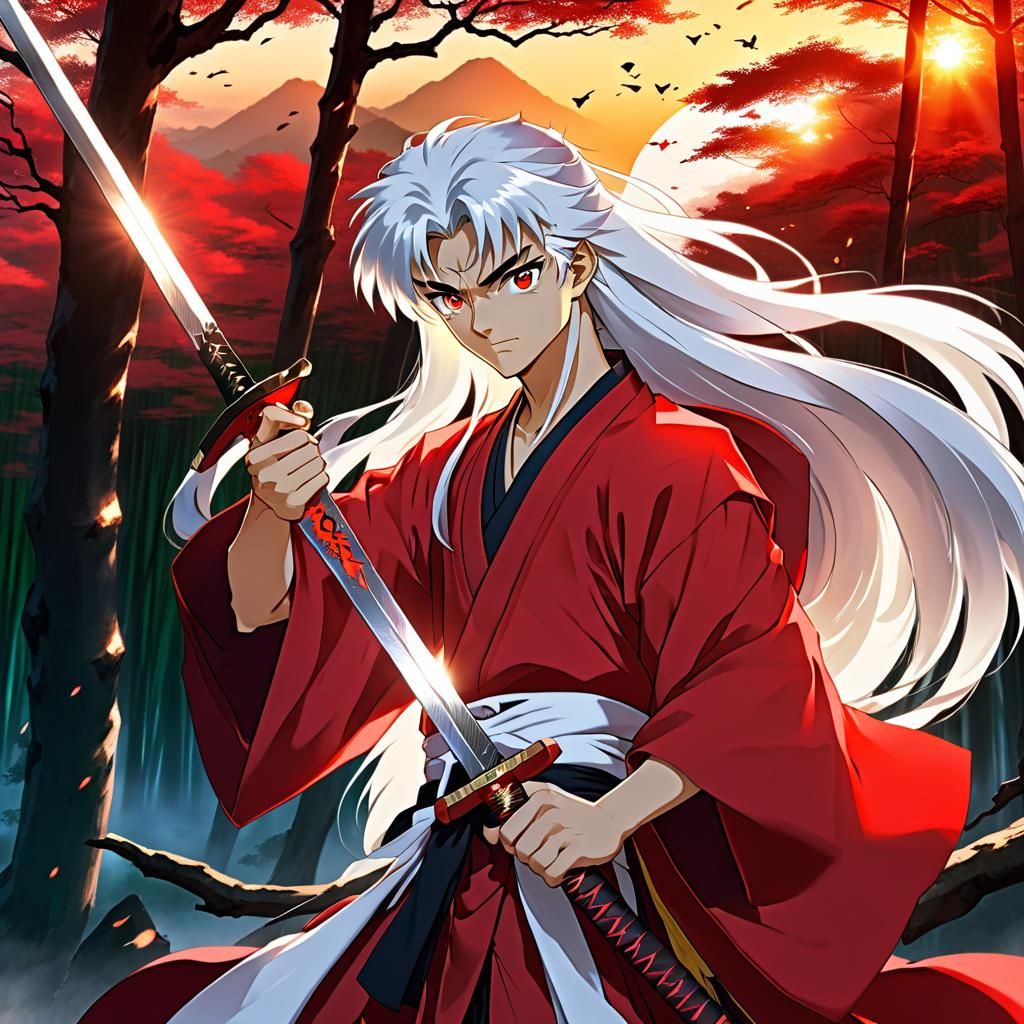Inuyasha - Sunset (modified) - AI Generated Artwork - NightCafe Creator