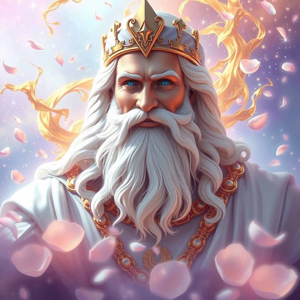 The Olympian Petals of Zeus - Zeus in Astral Landscape, Drea...