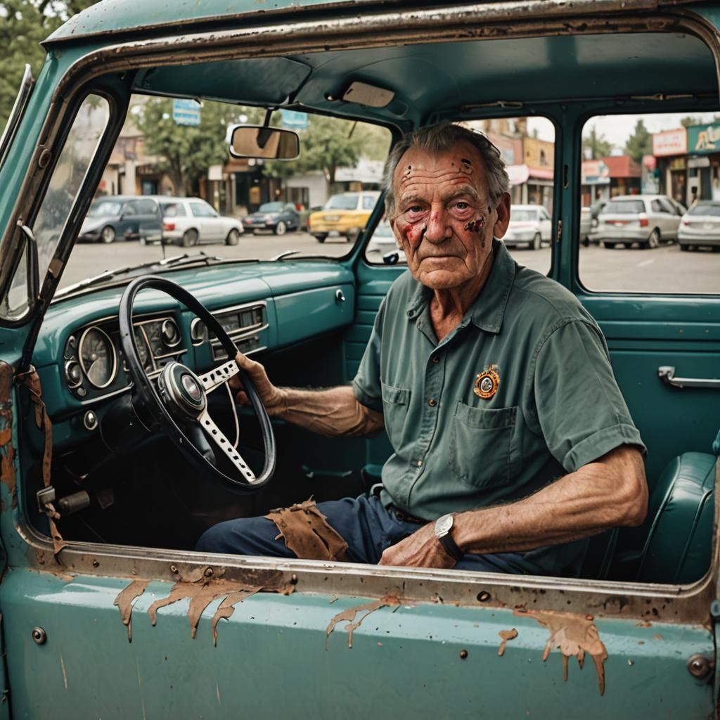 Old man driving - AI Generated Artwork - NightCafe Creator