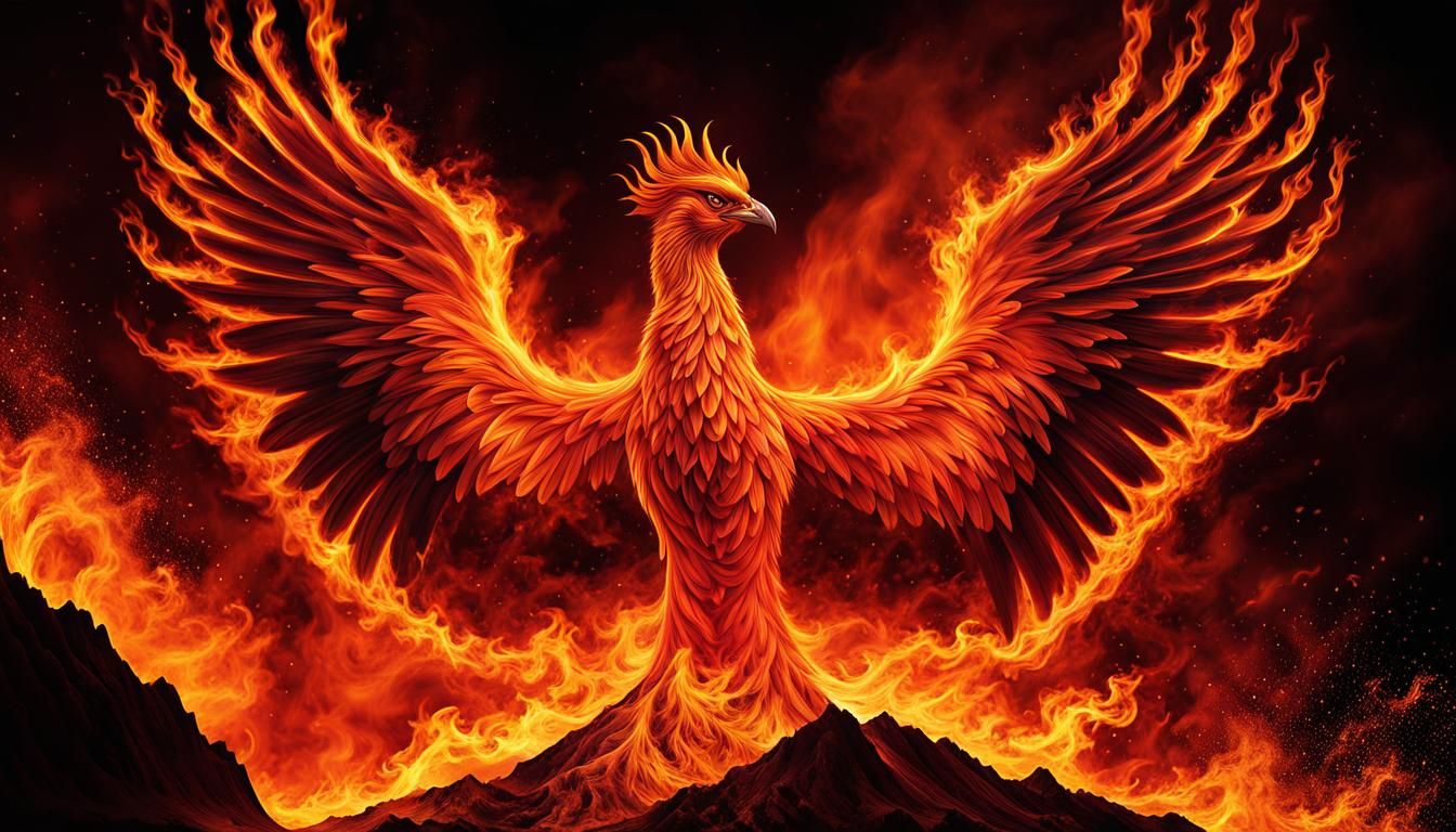 The phoenix rises again in the fire - AI Generated Artwork - NightCafe ...