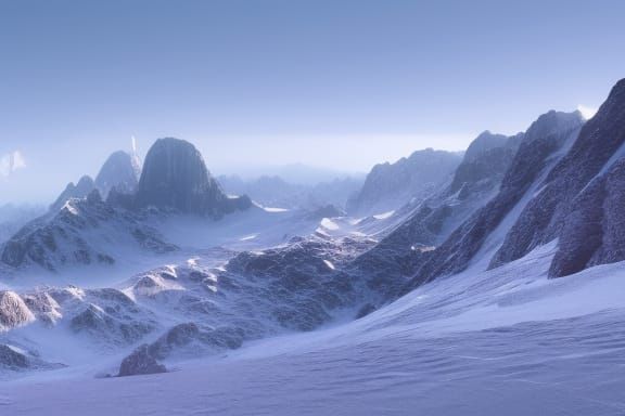 Snowy mountains - AI Generated Artwork - NightCafe Creator