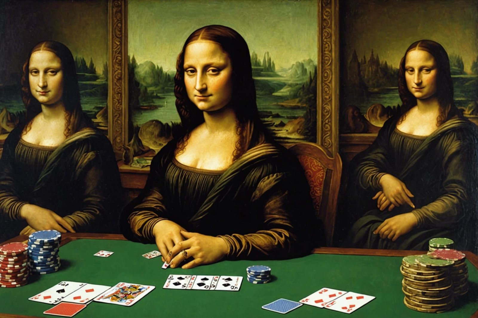 Mona Lisa Playing Poker, by Cassius Marcellus Coolidge, oil painting ...