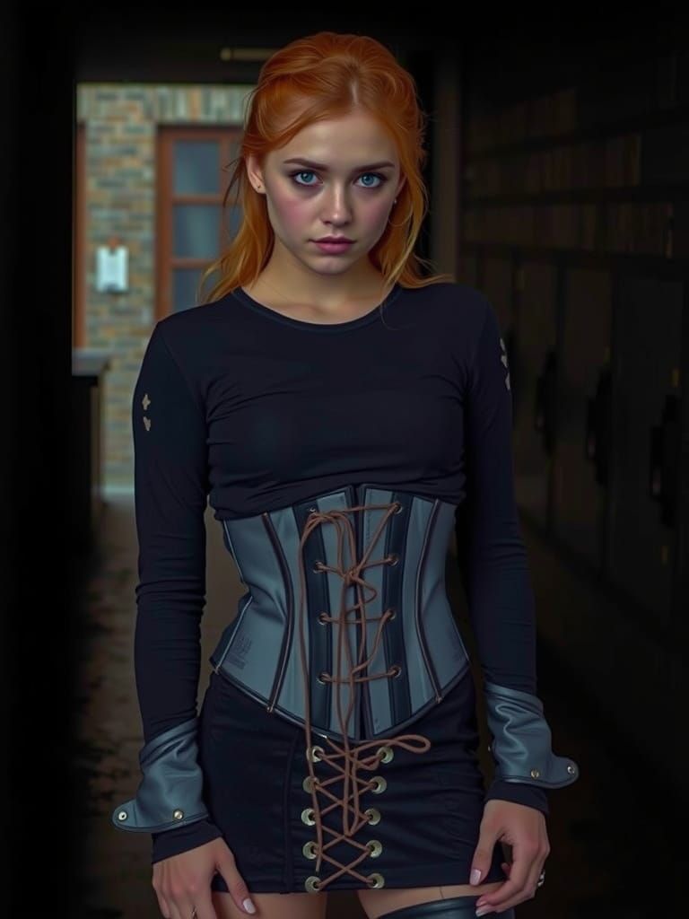 Serena Sinclair - Melancholic Muse in Hyperrealistic Dark A...