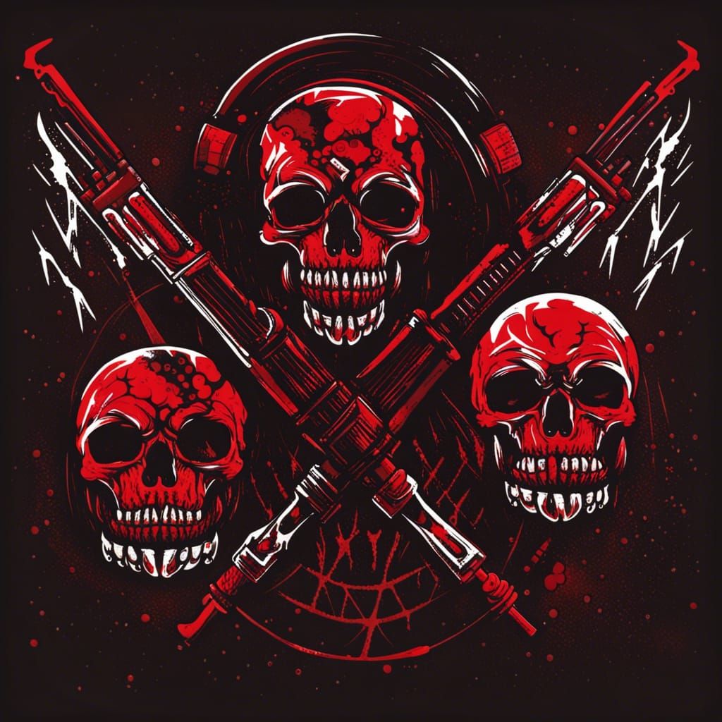 One simple Logo for a post apocalyptic canibal band. red details and ...