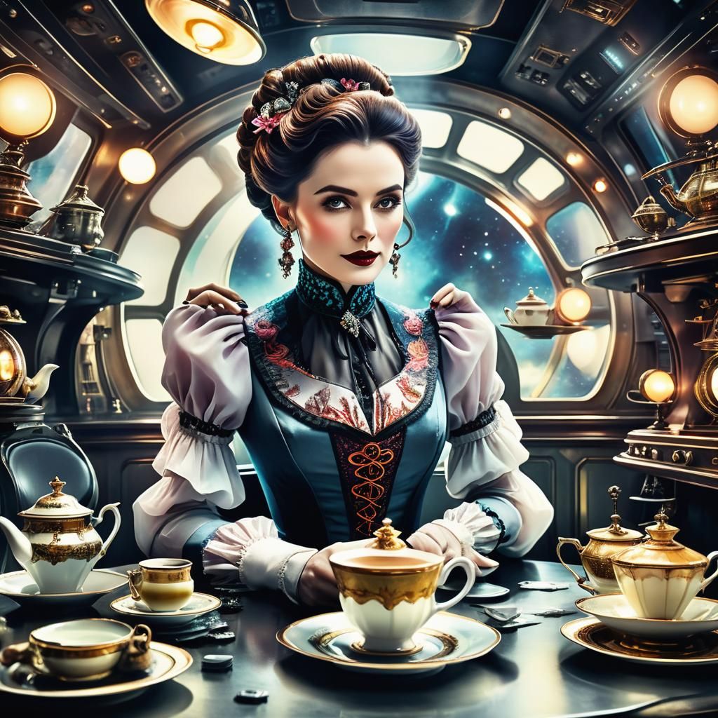 Victorian-era woman in a spaceship - AI Generated Artwork - NightCafe ...