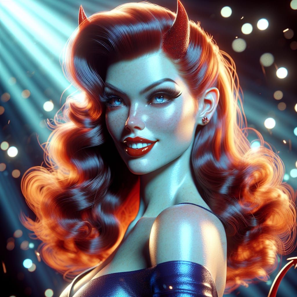 Little Devil - Goddess of Devilish Beauty in Pinup Style
