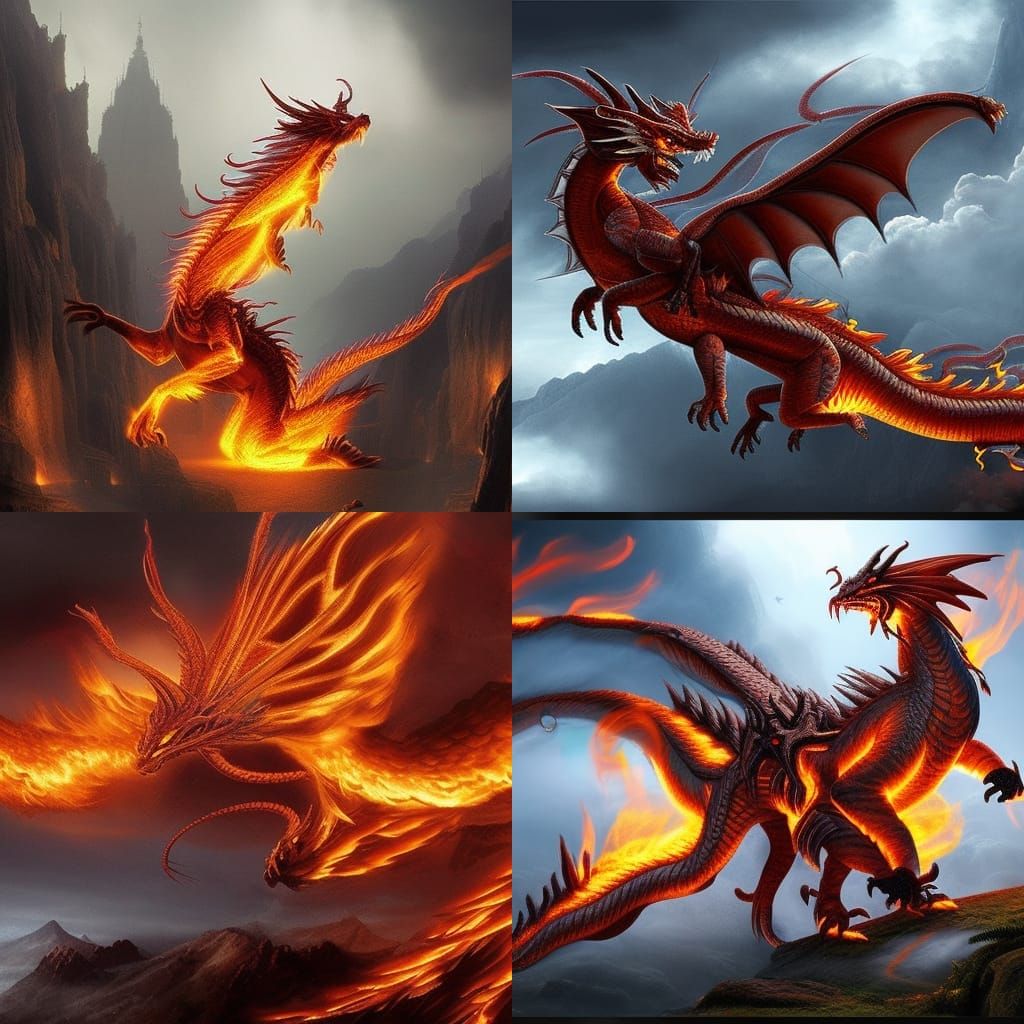 fire dragon - AI Generated Artwork - NightCafe Creator