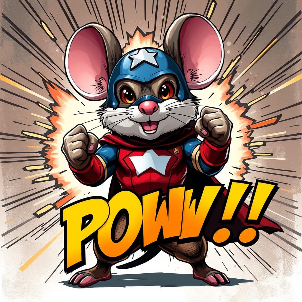 Marvel Superhero Mouse Unleashes Power in Explosiv... - AI Art