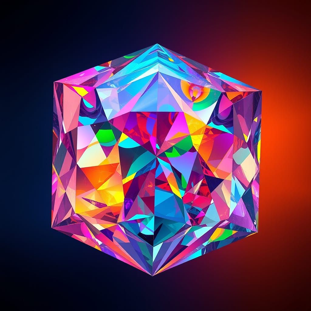 A cube in the style if cubism - Vibrant Cubist Fragmentation...