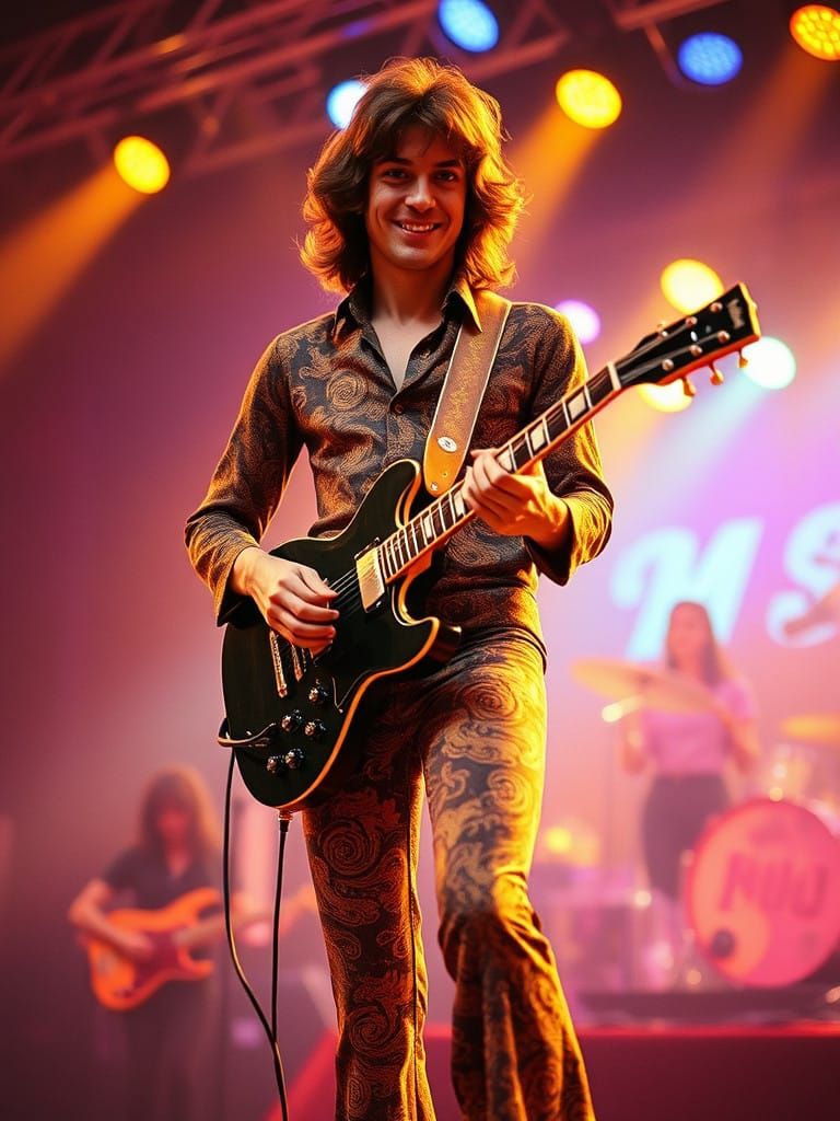Jimmy Page Rocks Out in Psychedelic Style - AI Art