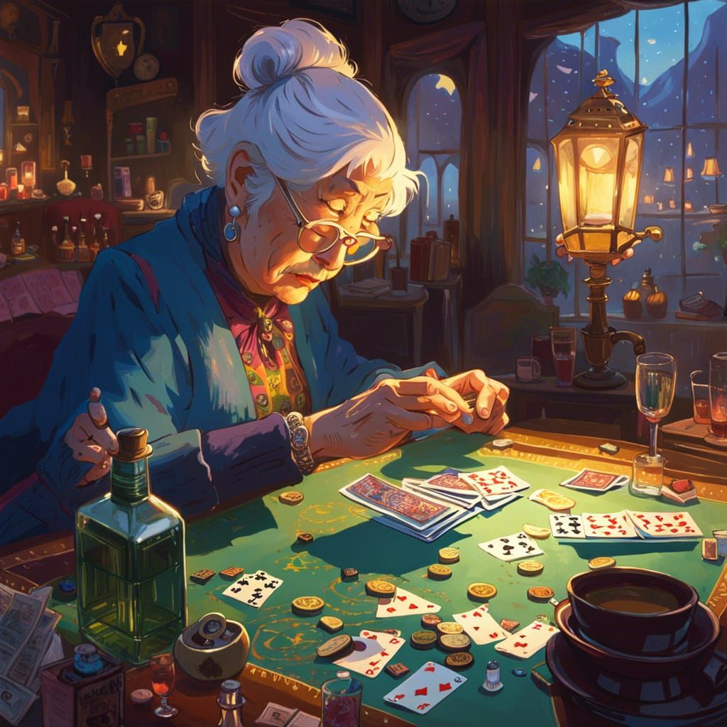 Lady Ashcroft plays Solitaire - AI Generated Artwork - NightCafe Creator