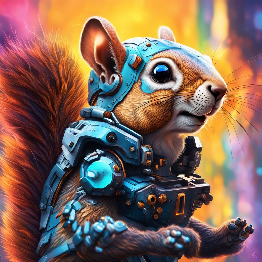 Cyborg squirrel - AI Generated Artwork - NightCafe Creator