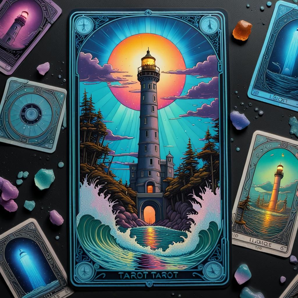 Lighthouse Tarot Card - AI Generated Artwork - NightCafe Creator
