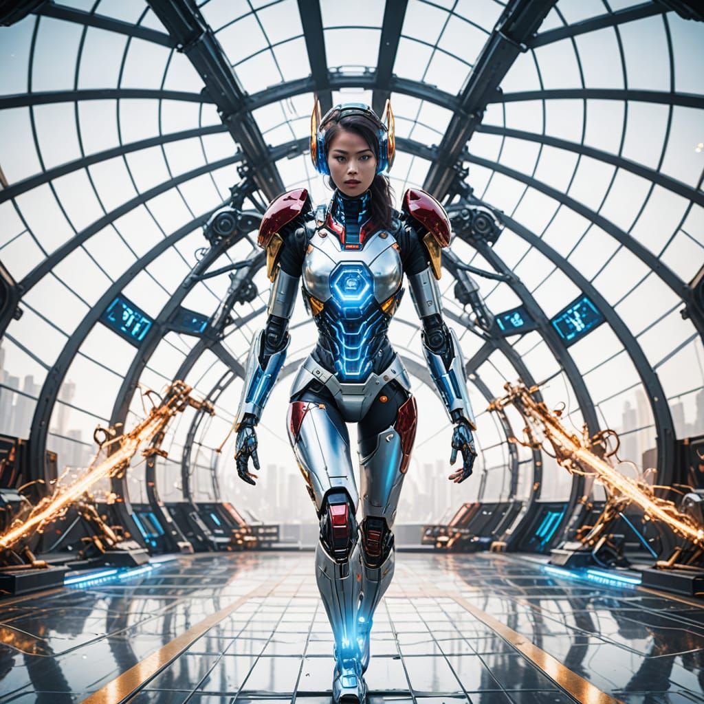 Cybernetic Fembot Scientists Adjust Epic Space-Tim... - AI Art
