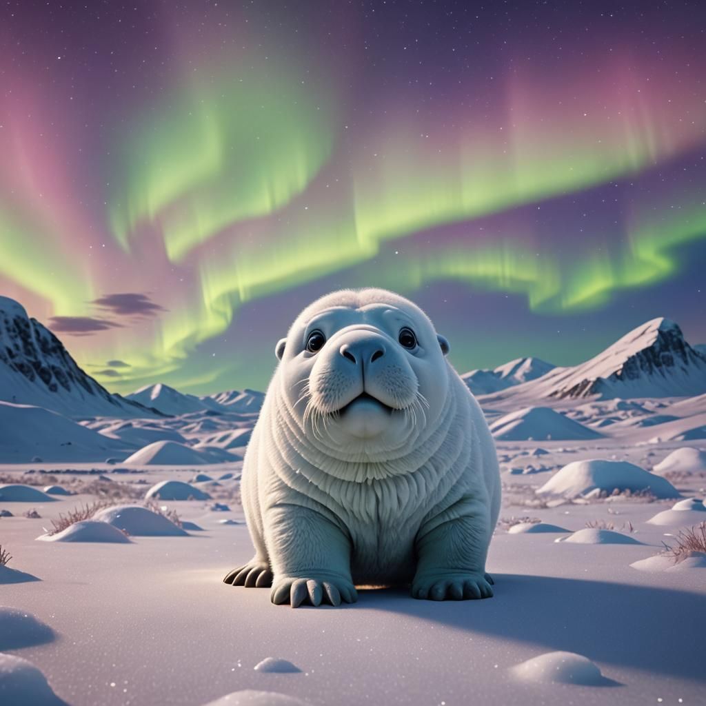 Little Albino Walrus - AI Generated Artwork - NightCafe Creator