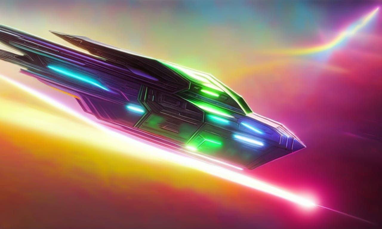 Neon spaceship - AI Generated Artwork - NightCafe Creator
