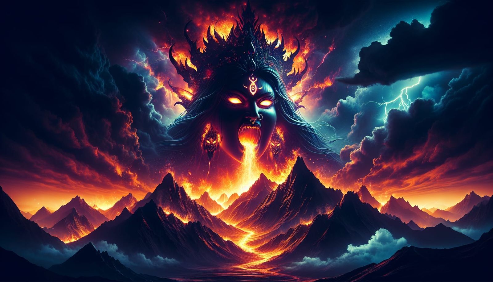 storm of the destroyer - Goddess Kali Emerges in Fiery Apoca...