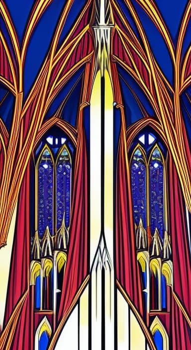 Majestic Gothic Bride in Zaha Hadid-Inspired Archi... - AI Art