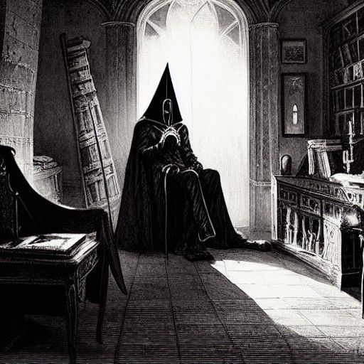 The grand wizard relaxing in his study sinister by Greg Rutkowski ...