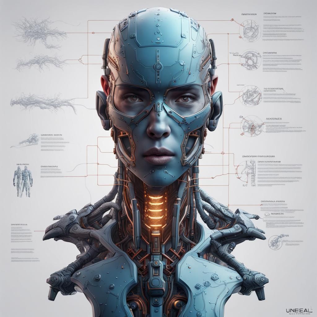 bionic human schematics - AI Generated Artwork - NightCafe Creator