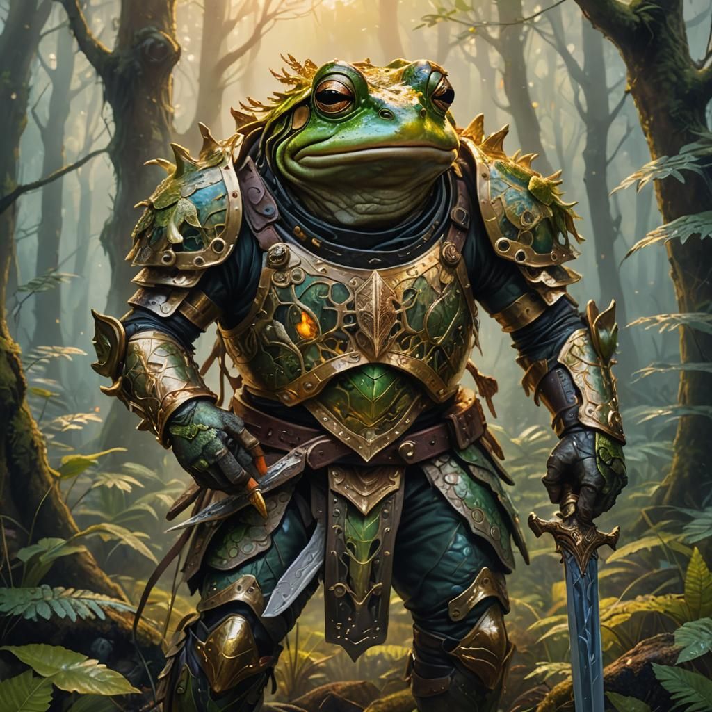 Frog Warrior in Armour - Fantastical Frog Warrior in Armor