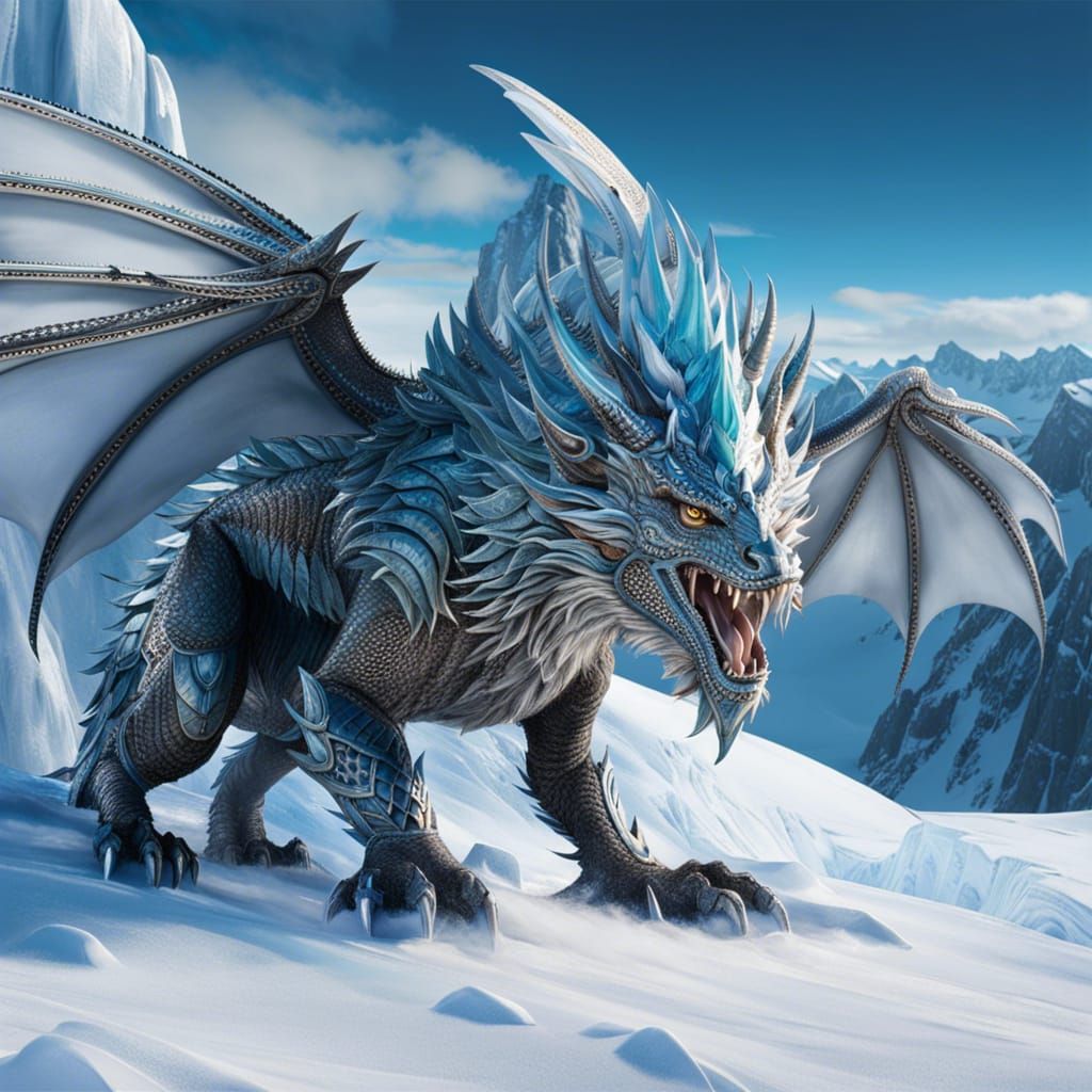 Ice wyvern - AI Generated Artwork - NightCafe Creator