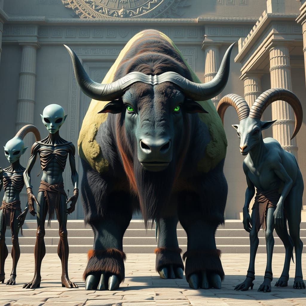 Taurus cusping - Humanoid Bison in Hyper-Realistic Cinemati...