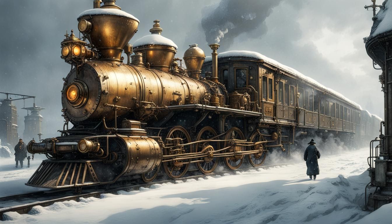 Steampunk train - AI Generated Artwork - NightCafe Creator