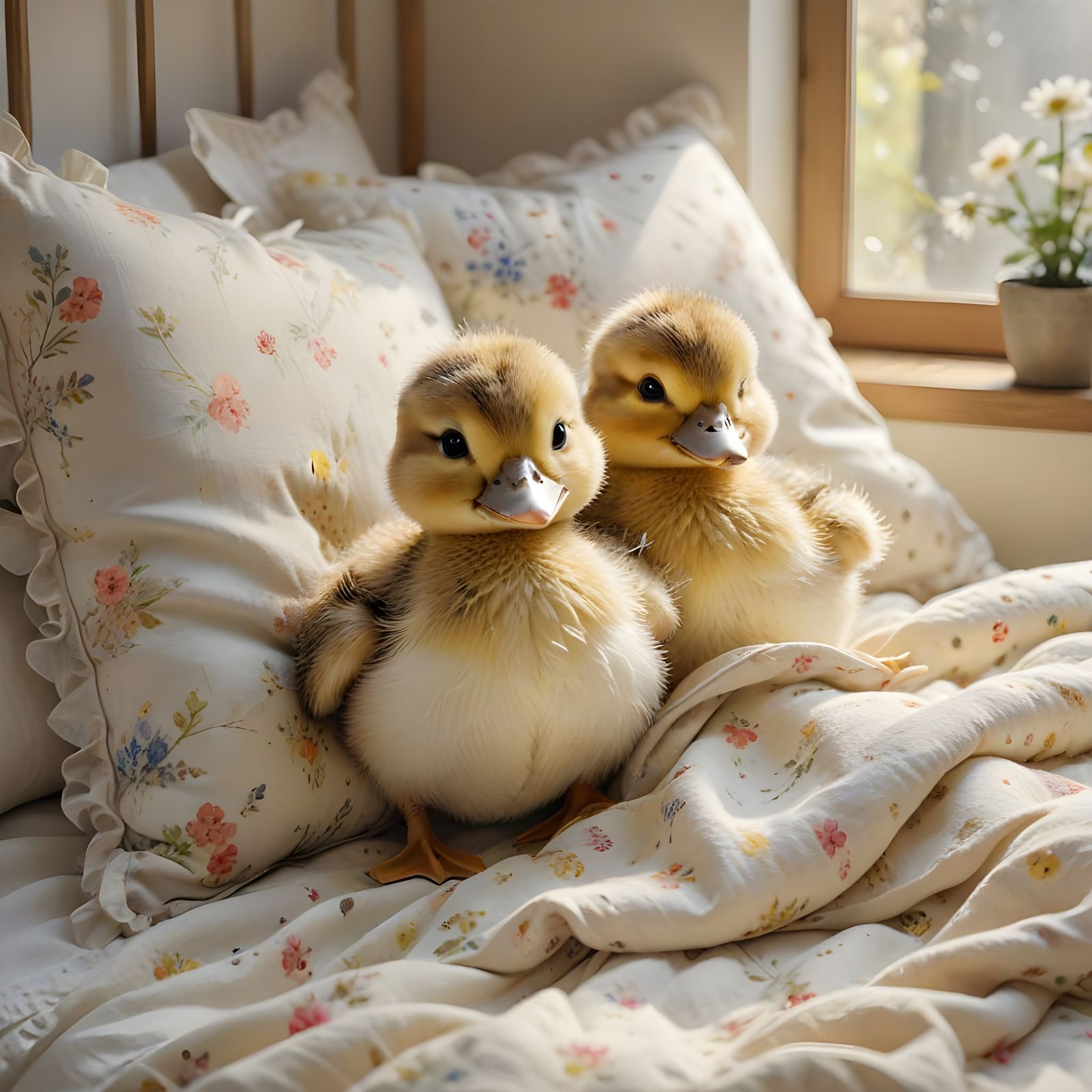 Rise and shine! 🌞 - Adorable Baby Ducks Snuggle Up in Cozy ...